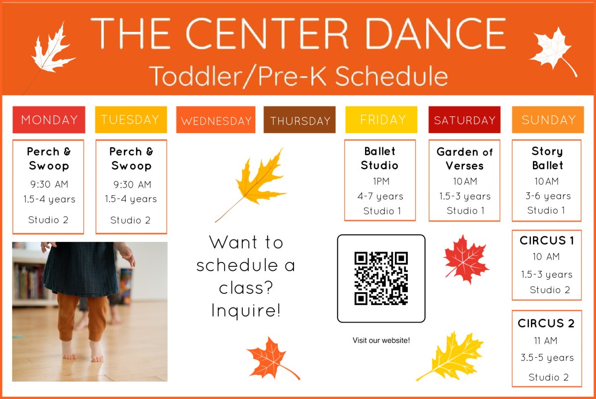 Toddler/Preschool Class Schedule | The Center